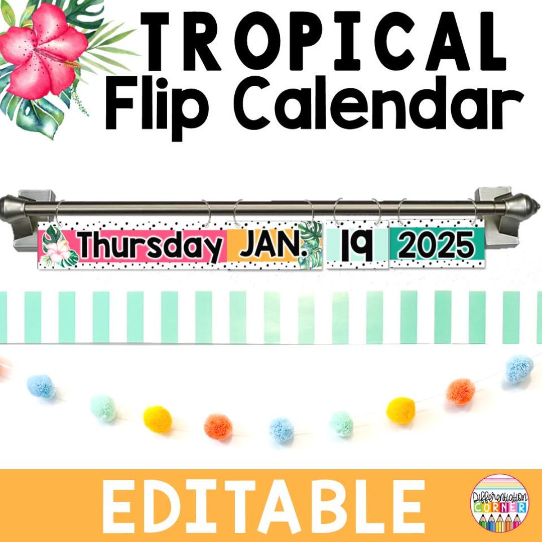 Flip Calendar for Classroom Bee Theme Classroom Editable Flip Calendar ...