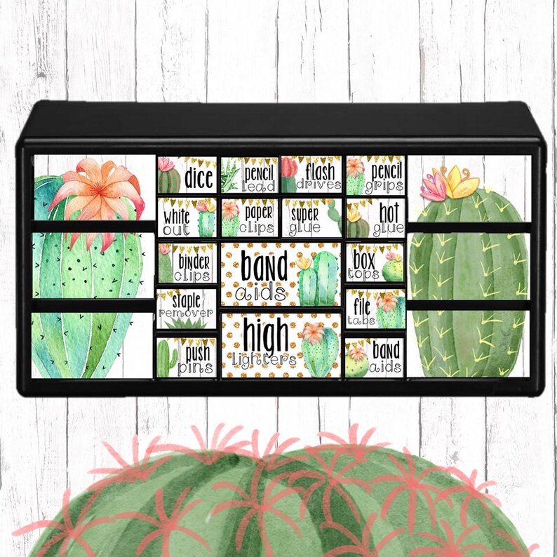 Cactus Teacher Tool Box Labels, Cactus Classroom Decor Teacher Toolbox ...