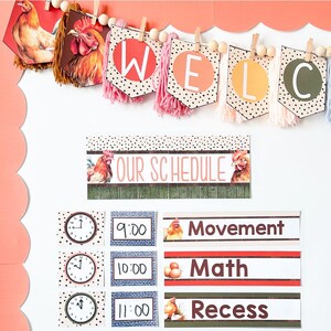 Editable Chicken Bunting Bulletin Board Banner Letters Farmhouse ...