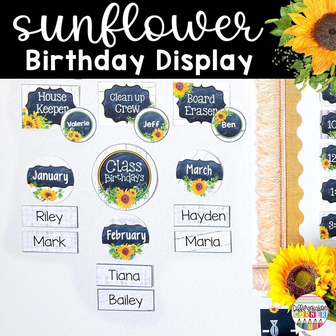 Classroom Birthday Display Farmhouse Classroom Decor Classroom Birthday ...
