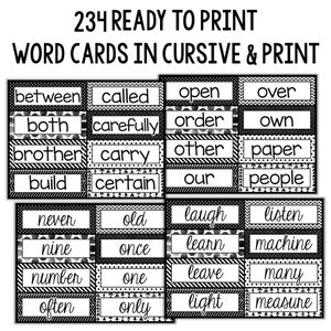 Classroom Sight Word Wall Editable | Black and White Classroom Decor ...