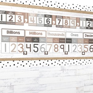 Neutral Place Value Chart Posters | Place Value Wall Display Neutral ...