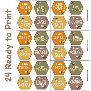 Affirmation Cards Printable Affirmation Station Mirror Cards Bee Themed ...