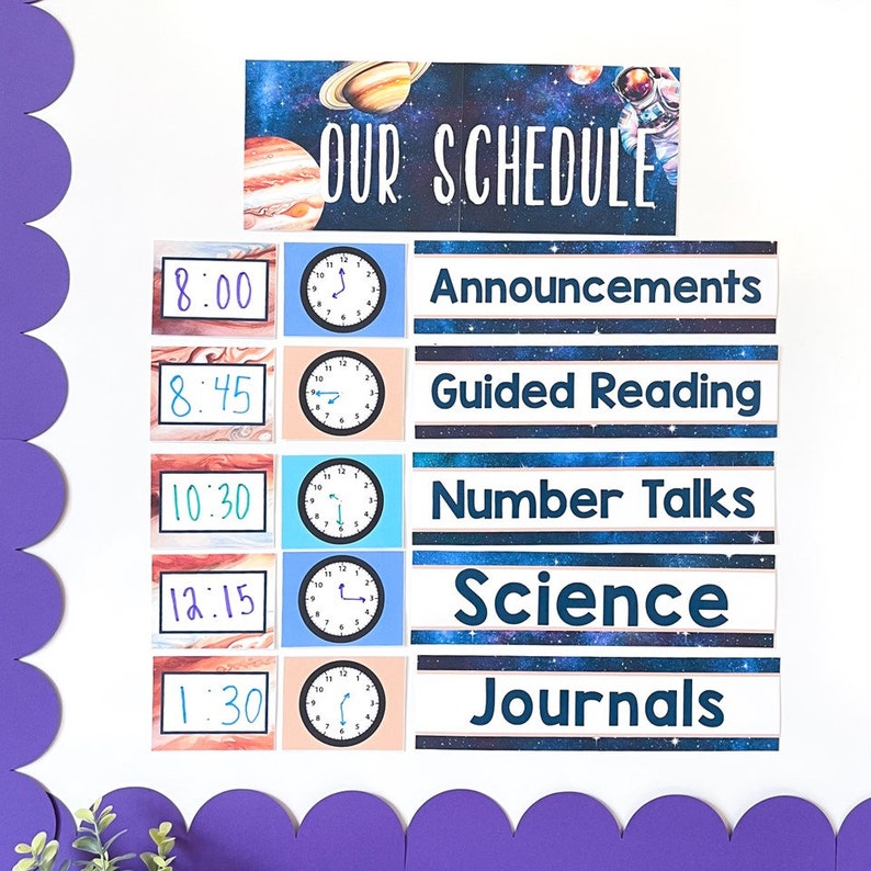 Editable Daily Schedule Cards Space Classroom Decor Printable Classroom ...