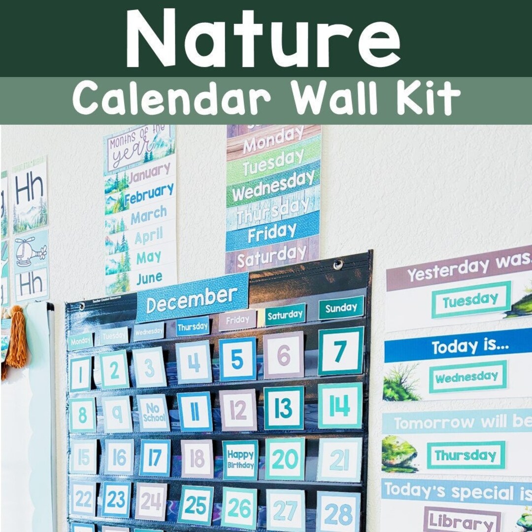 Nature Classroom Calendar Set & Weather Display Nature Classroom Decor ...