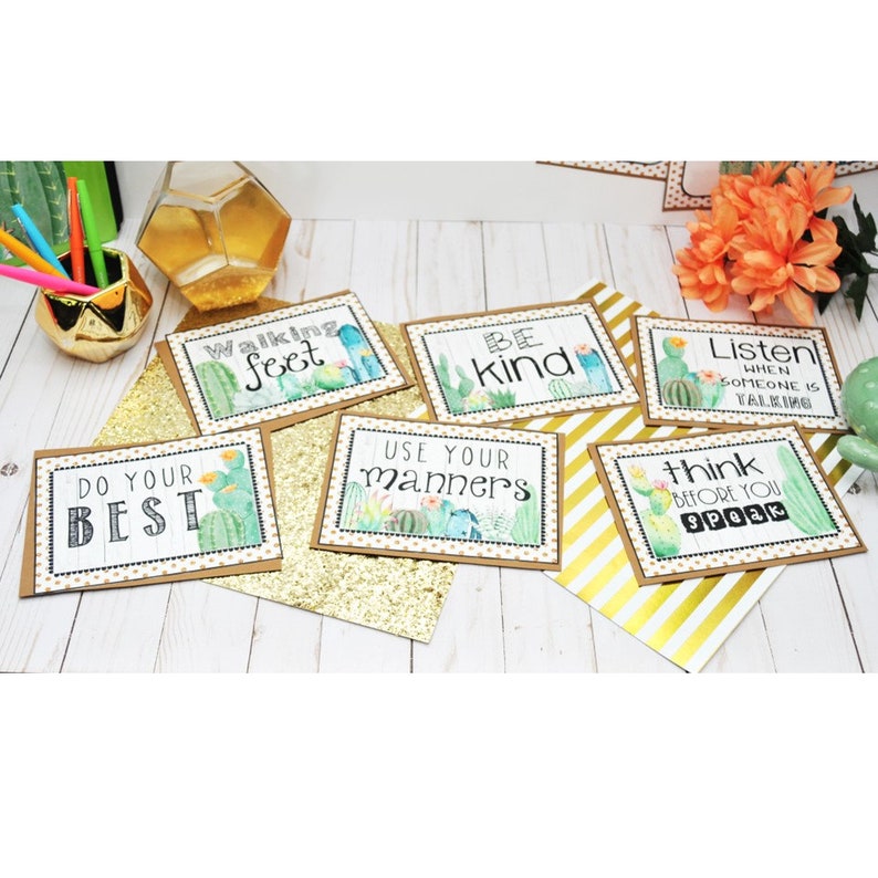 Editable Cactus Classroom Rules Posters Plant Botanical - Etsy UK