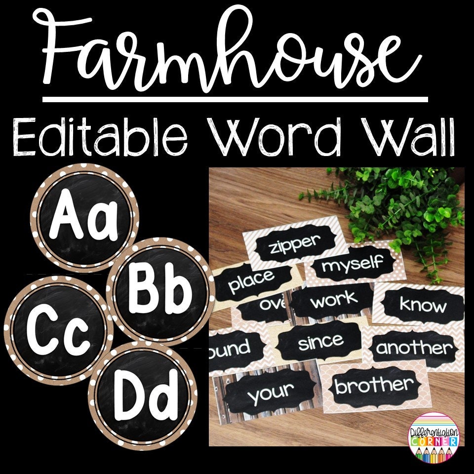 Classroom Word Wall Display Editable Neutral Classroom Decor - Etsy