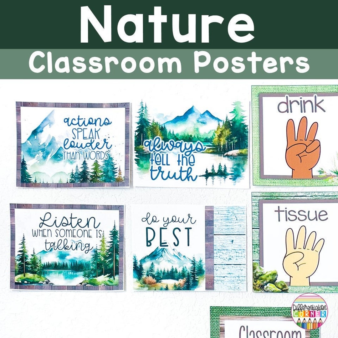 Nature Classroom Rules Posters Nature Classroom Decor Classroom Rules ...