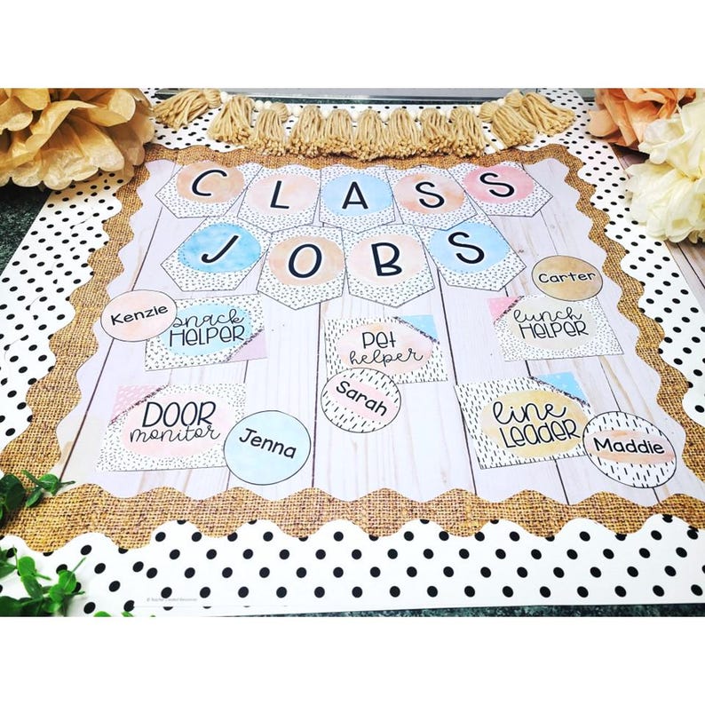 Editable Classroom Job Chart Template Neutral Boho Classroom Decor ...