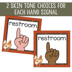 Classroom Hand Signal Posters Chicken Farm Classroom Decor Editable ...