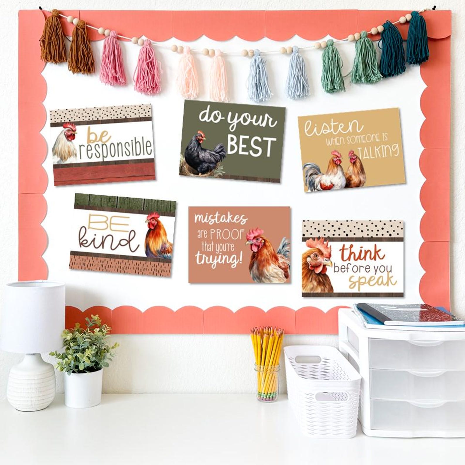 Chicken Farmhouse Classroom Rules Posters Farmhouse Theme Classroom ...