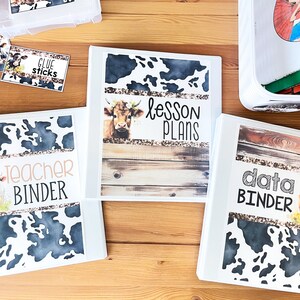 Editable Cow Print Binder Covers and Spines Farmhouse Classroom Decor ...
