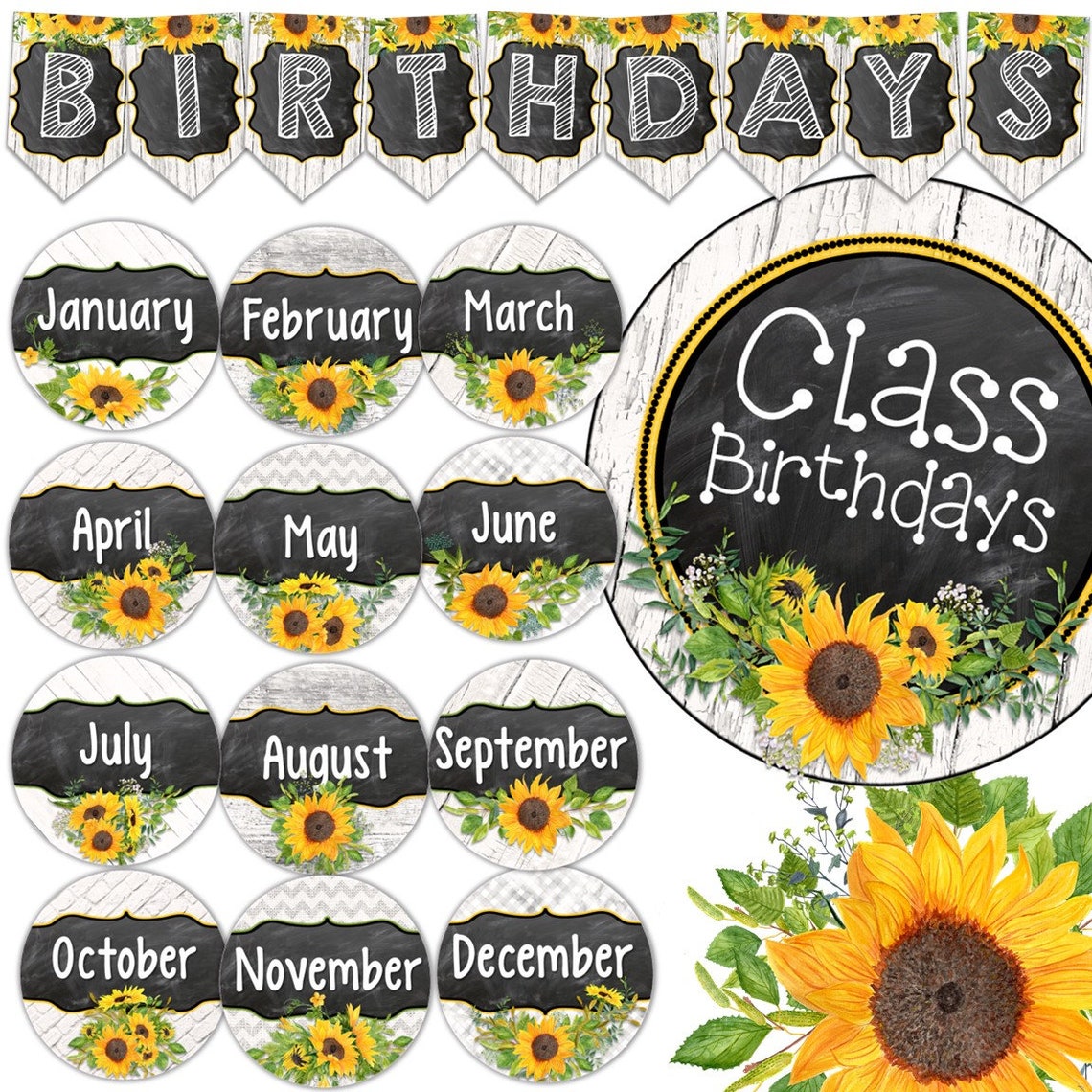 Classroom Birthday Display Farmhouse Classroom Decor Classroom Birthday ...