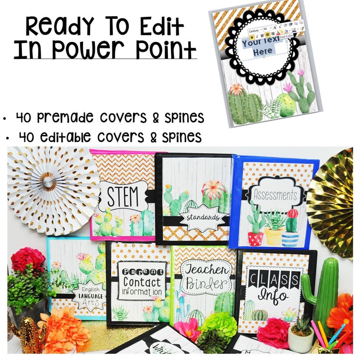 Editable Binder Covers and Spines Neutral Boho Classroom Decor ...