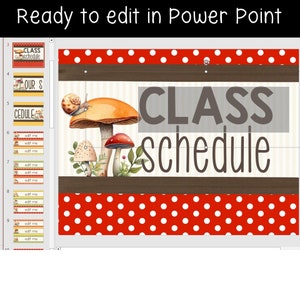 Editable Daily Schedule Cards Mushroom Retro Classroom Decor Printable ...