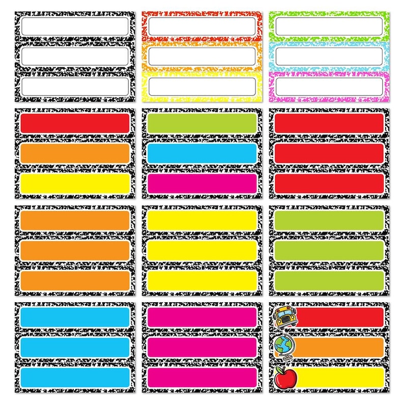 Editable Desk Name Tags for School Composition Notebook Classroom ...