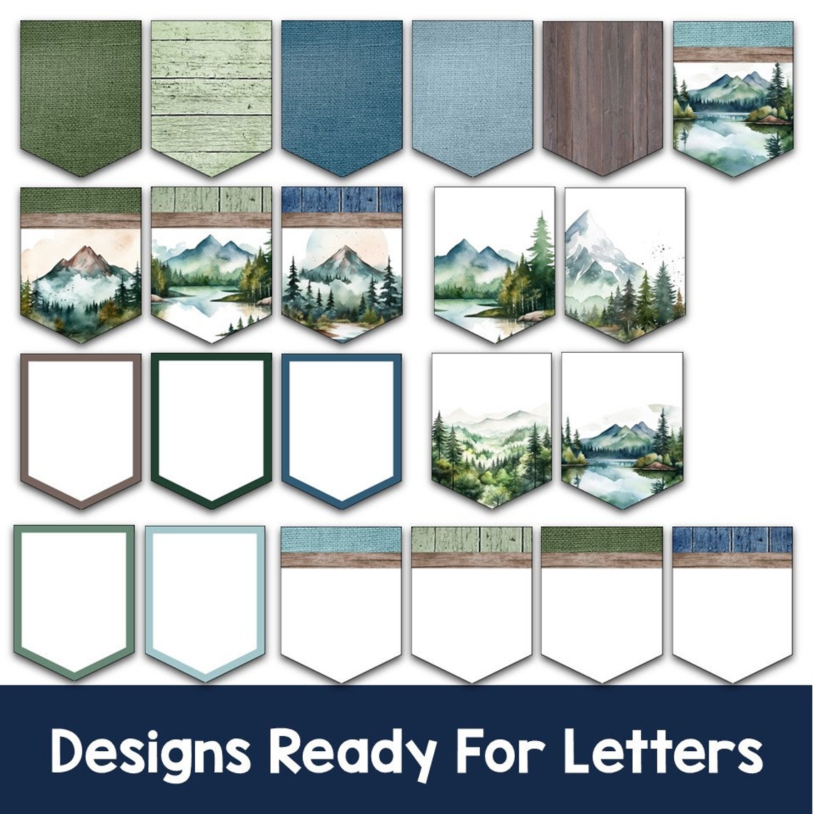 Editable Nature Bunting Bulletin Board Banner Letters Nature Classroom ...