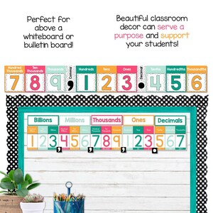 Place Value Chart Posters Place Value Wall Display Tropical Classroom ...