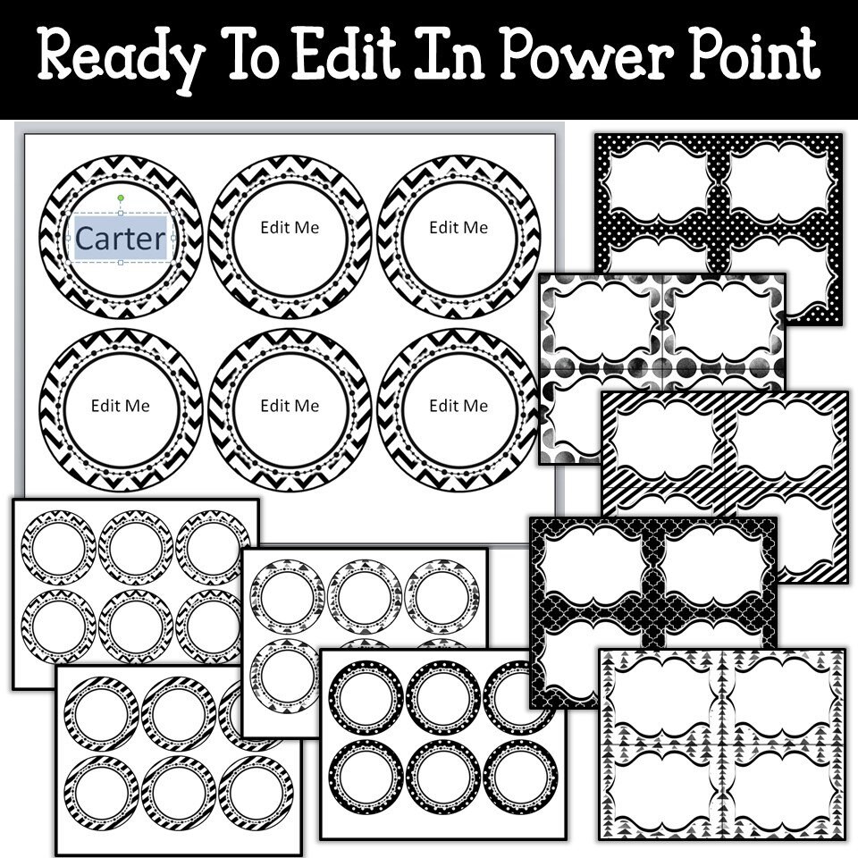 Editable Classroom Jobs Chart Template Black and White - Etsy