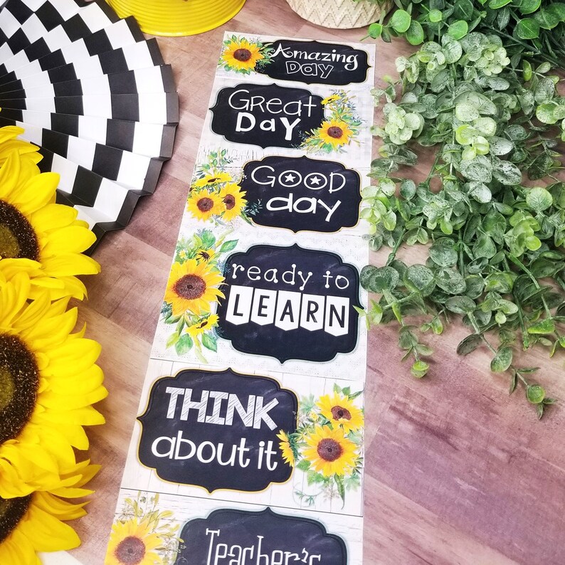 Printable Behavior Clip Chart Sunflower Modern Farmhouse - Etsy