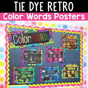 PRINTABLE Color Posters Pack | Tie Dye Retro Classroom Decor | Retro ...