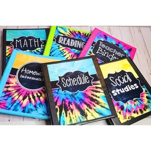Editable Groovy Hippie Binder Covers and Spines Tie Dye Classroom Decor ...