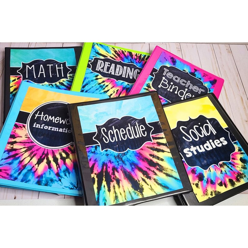 Editable Groovy Hippie Binder Covers and Spines Tie Dye - Etsy