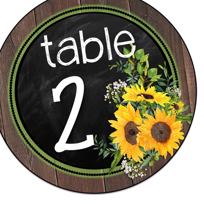 PRINTABLE Table Numbers Sunflower Farmhouse Classroom Decor Classroom ...