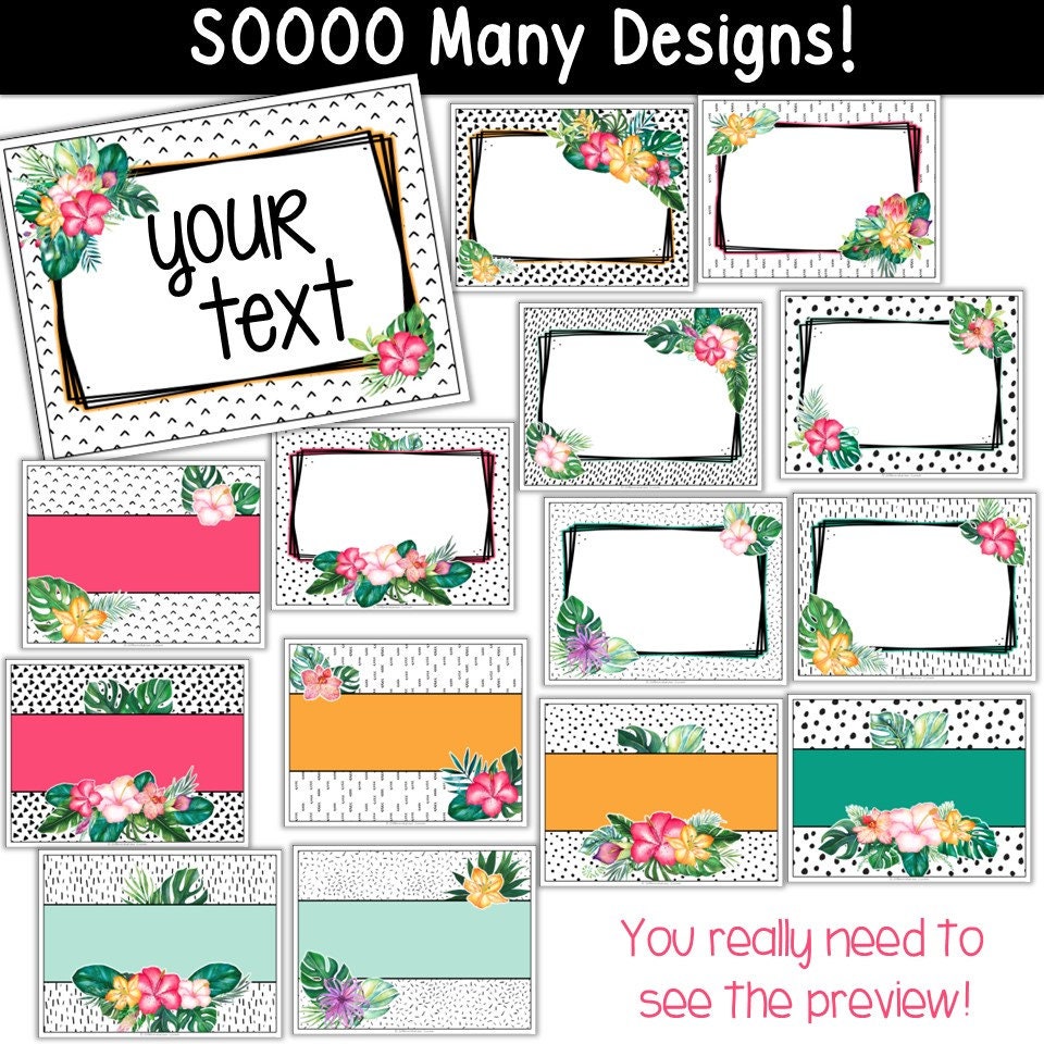 Editable Tropical Classroom Labels Tropical Classroom Decor - Etsy