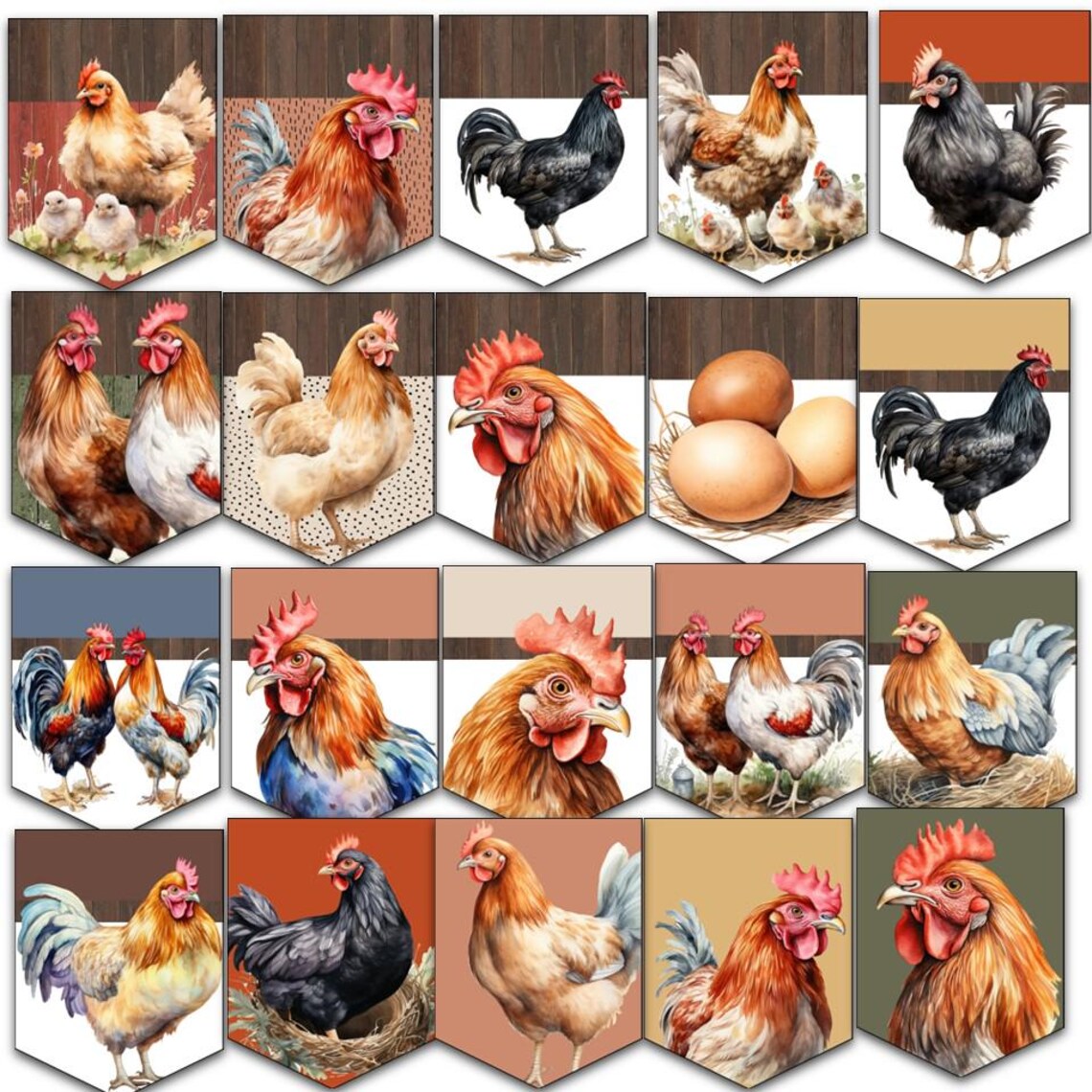 Editable Chicken Bunting Bulletin Board Banner Letters Farmhouse ...