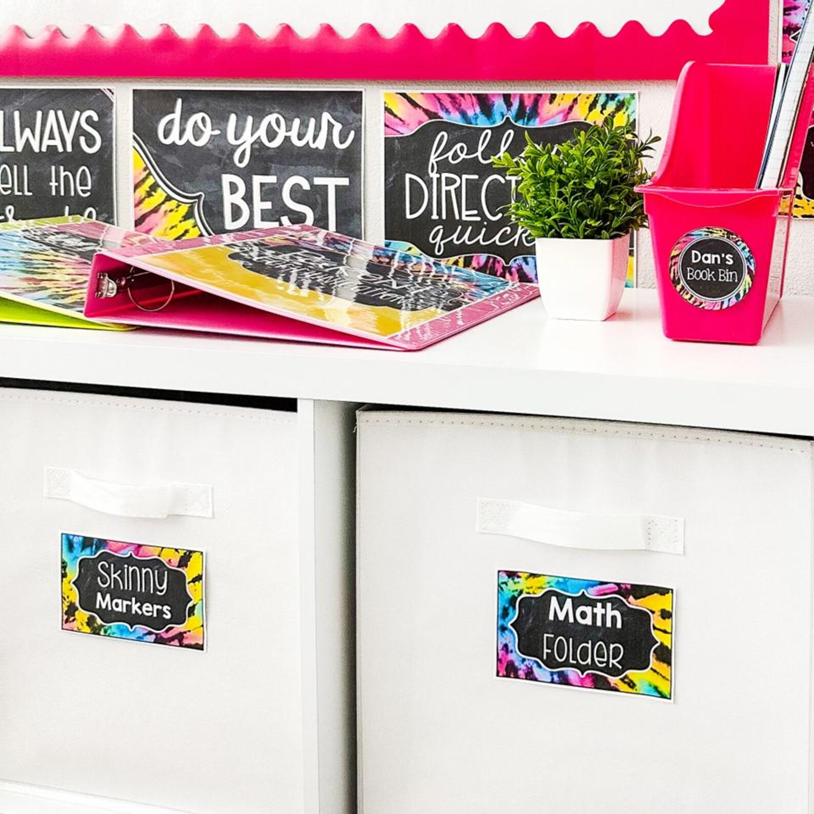 Editable Classroom Labels Tie Dye Retro Classroom Decor Classroom ...