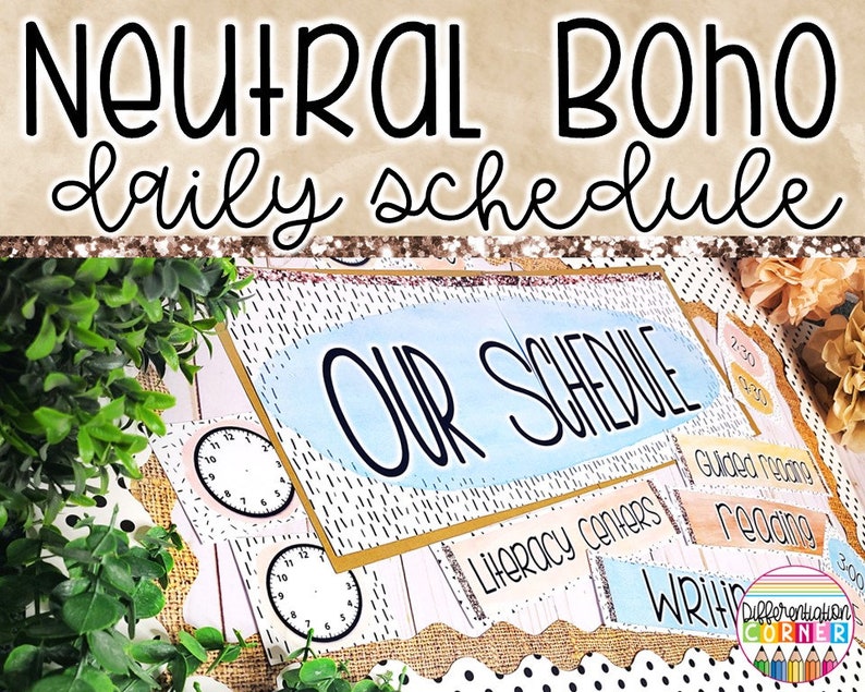 Editable Daily Schedule Cards Neutral Boho Classroom Decor - Etsy