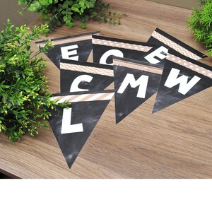 Editable Farmhouse Bunting Bulletin Board Banner Letters | Neutral ...