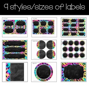 Editable Classroom Labels Tie Dye Retro Classroom Decor Classroom ...