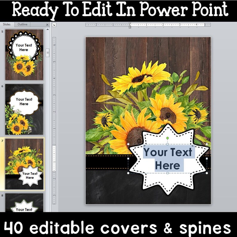 Editable Binder Covers and Spines Sunflower Farmhouse Classroom Decor ...