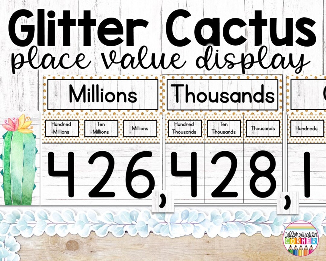 Cactus Succulent Place Value Posters | Cactus Classroom Decor | Place ...