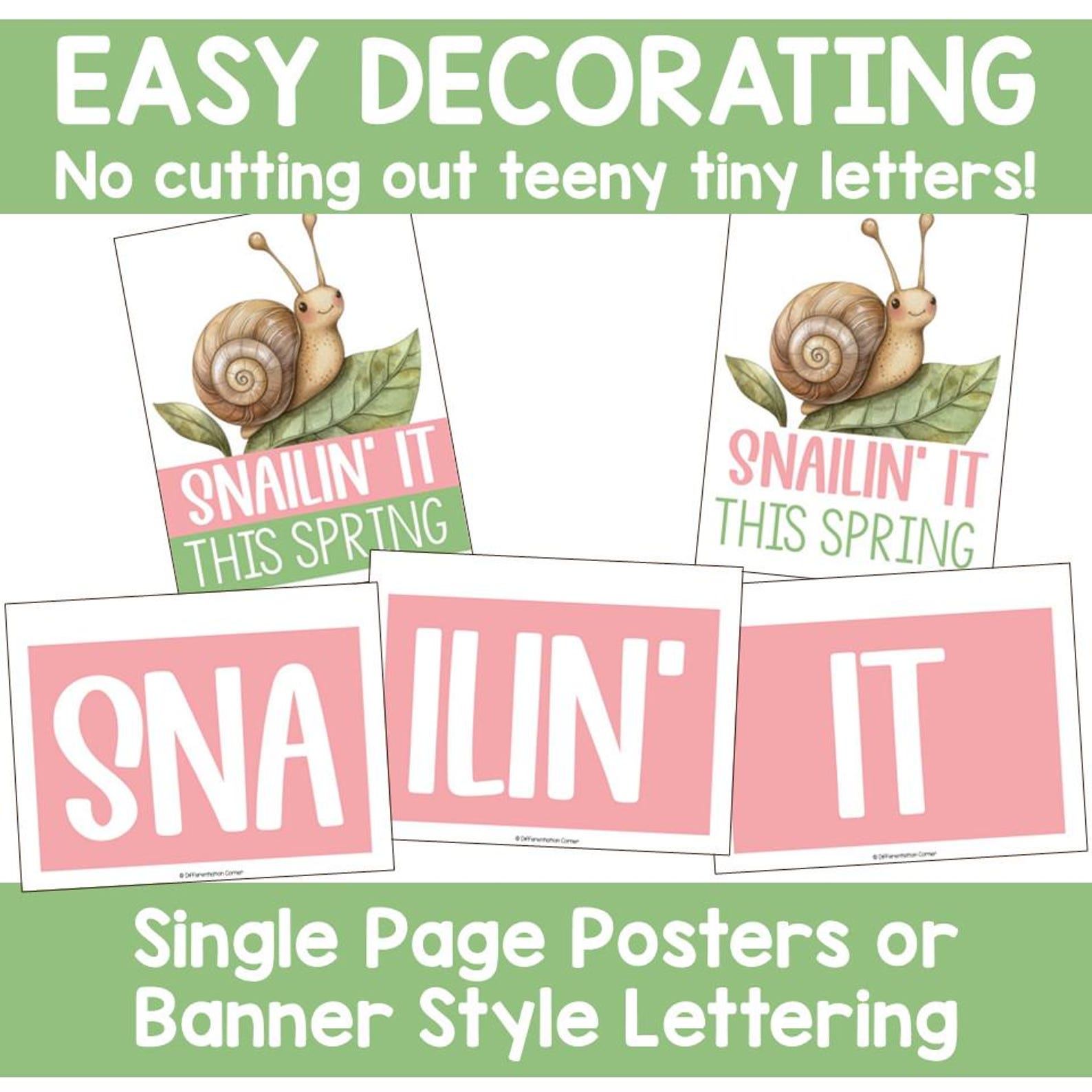 Cute Snails Spring Door Decor March Door Decorations Spring Bulletin ...