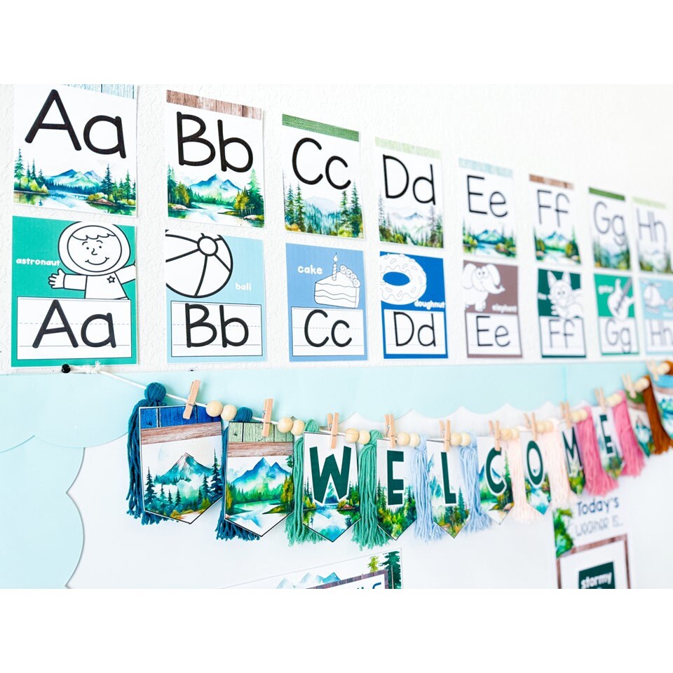 Cursive and Print Alphabet Posters for the Classroom Nature Classroom ...