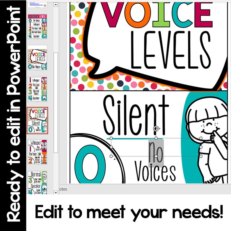Printable Voice Level Chart Posters Confetti Rainbow - Etsy