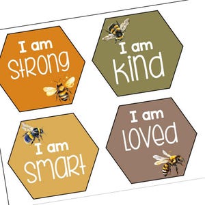 Affirmation Cards Printable Affirmation Station Mirror Cards Bee Themed ...