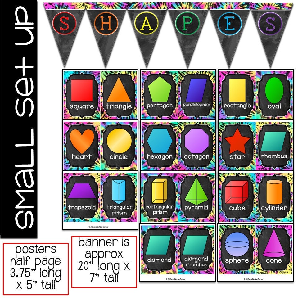PRINTABLE Shape Posters and Charts Neutral Boho Classroom Decor 2D and ...
