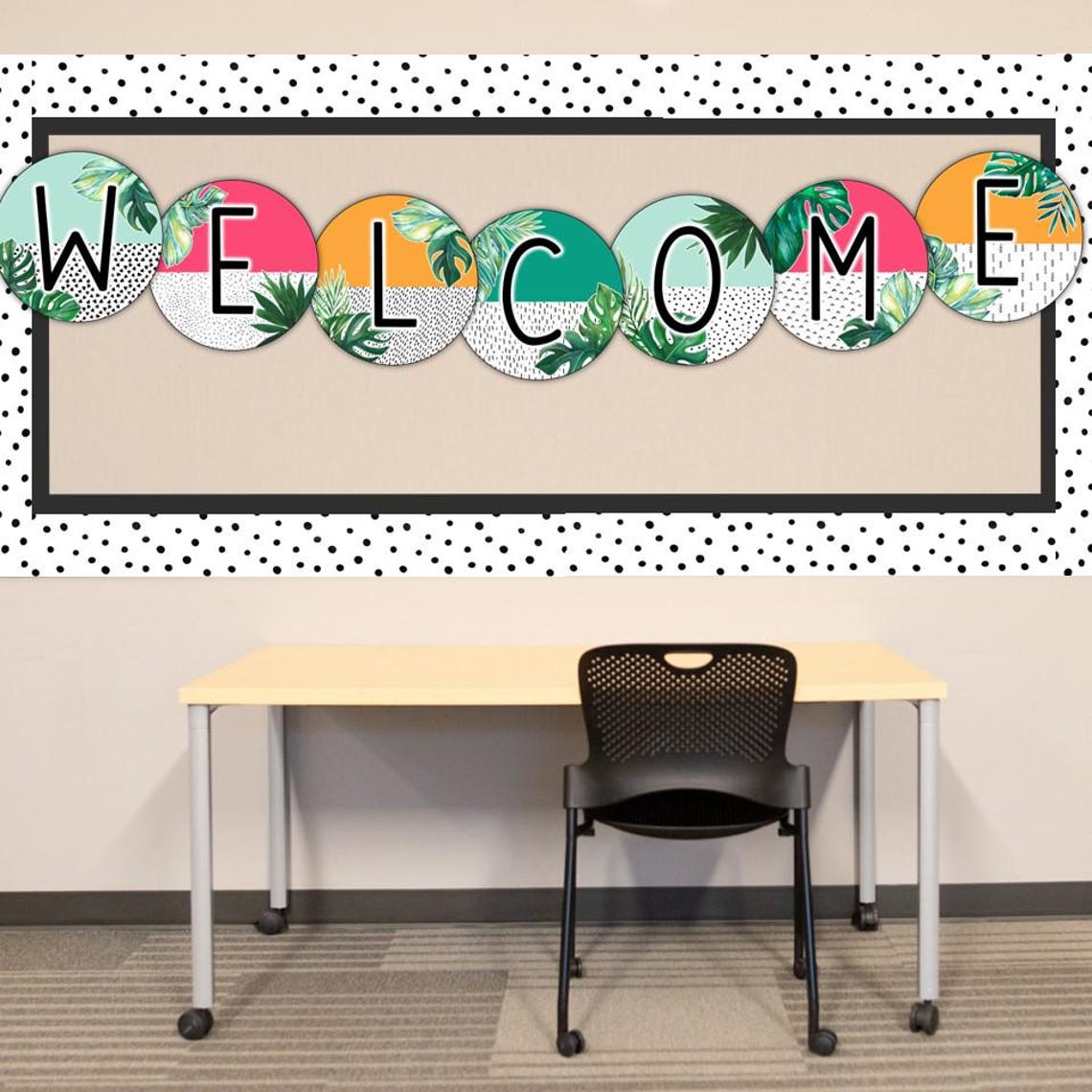 PRINTABLE Welcome Banner | Tropical Classroom Decor | Tropical Welcome ...