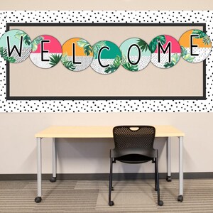 PRINTABLE Welcome Banner | Tropical Classroom Decor | Tropical Welcome ...
