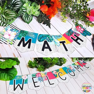 Editable Tropical Bunting Bulletin Board Banner Letters | Tropical ...
