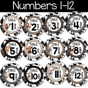 PRINTABLE Cow Print Table Numbers Farmhouse Classroom Decor Classroom ...