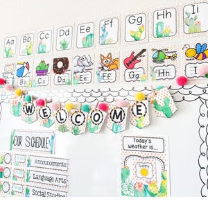 Alphabet Posters for Classroom Cactus Classroom Decor | Printable ...