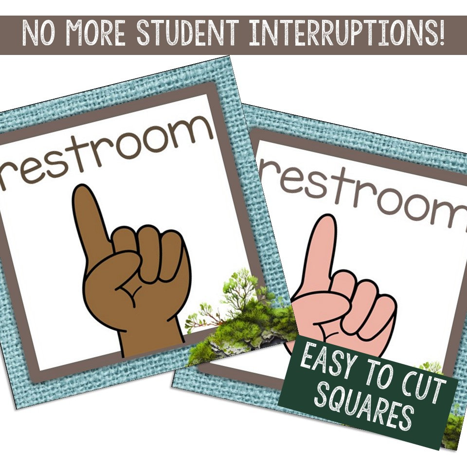 Classroom Hand Signal Posters, Nature Classroom Decor, Editable Hand ...