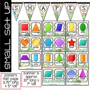 PRINTABLE Shape Posters and Charts | Cactus Classroom Decor | 2D and 3D ...
