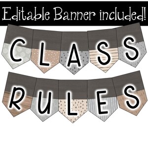 Editable Boho Classroom Rules Posters Neutral Boho Classroom Decor ...