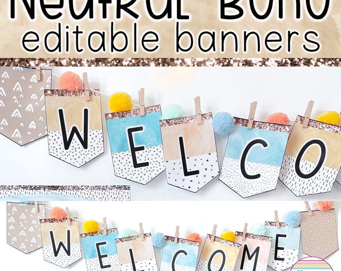 Editable Bunting & Display Banners | Modern Boho Plants Themed Decor ...